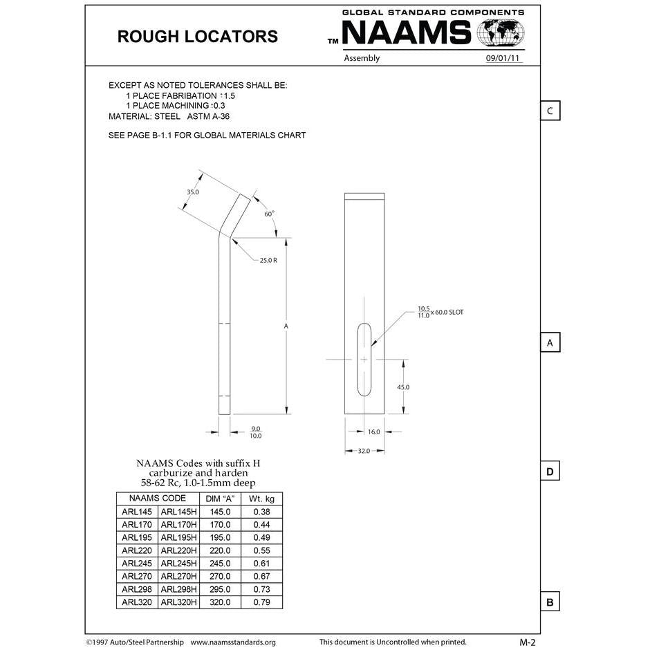NAAMS Rough Locator ARL170H I-Shape Hardened – Freer Tool and Supply
