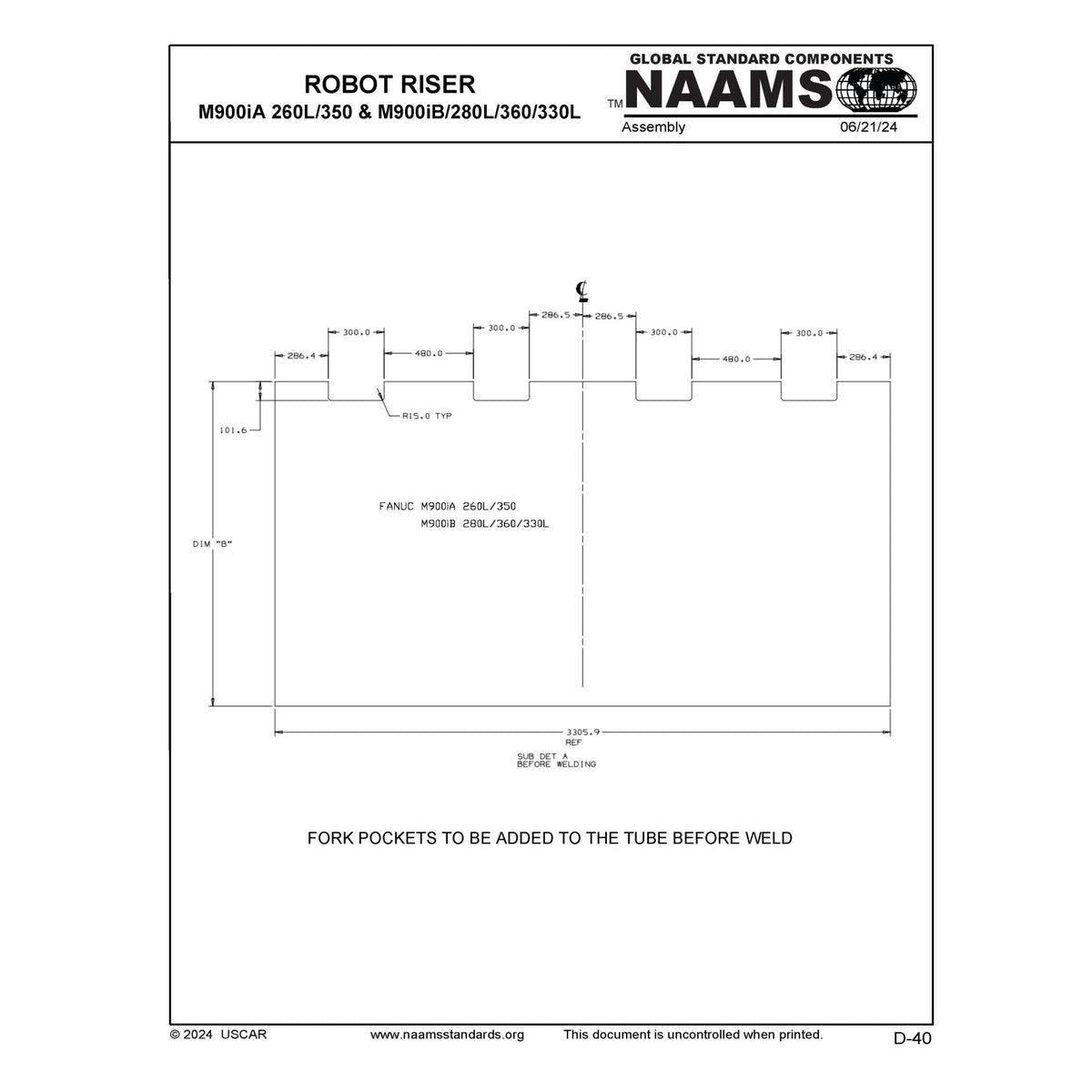NAAMS Robot Riser ARR970 M900iA 260L/350 – Freer Tool and Supply