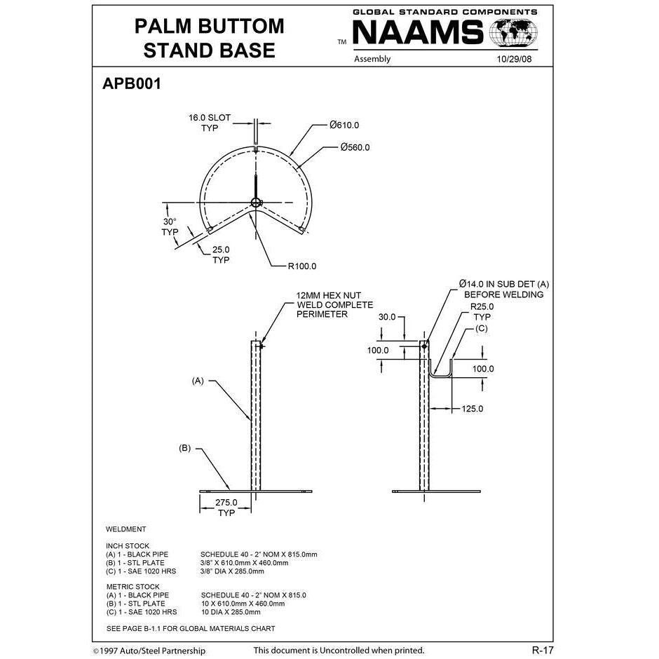 NAAMS Palm Button Stand Base APB001 – Freer Tool and Supply